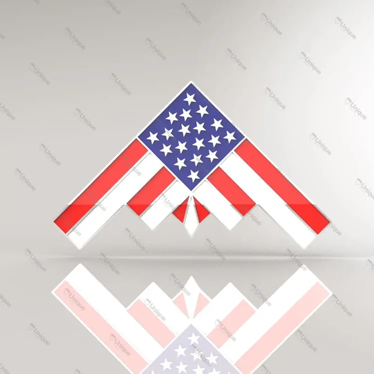 B2 Bomber Flag Background Lapel Pin: Symbol Of Power & Patriotism